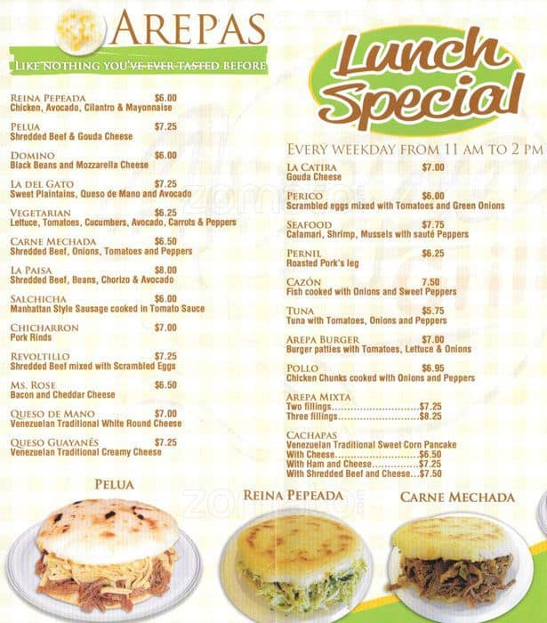 Arepas Grill Menu, Menu for Arepas Grill, Montclaire South, Charlotte ...