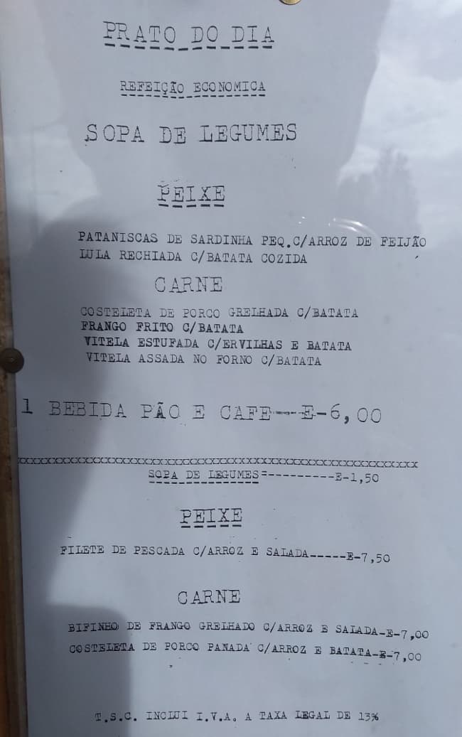 Menu at Restaurante O Silva, Vila Nova de Gaia