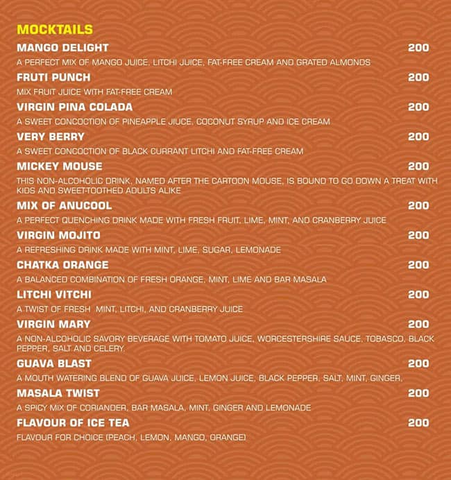 Menu at My Place Bar and Restaurant, Hyderabad, 3-12-68/1/4