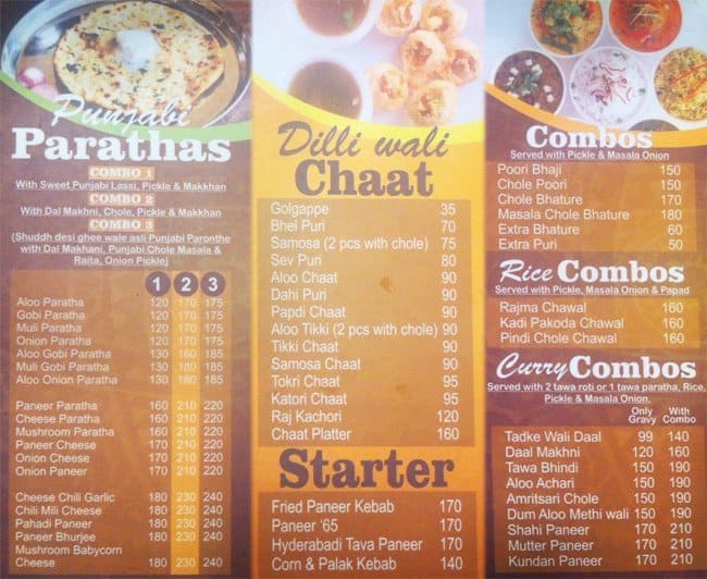 Only Parathas Menu, Menu for Only Parathas, Majiwada, Thane West ...