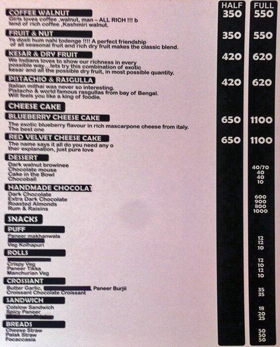 Menu at The Cake House, Mumbai, Shop 47