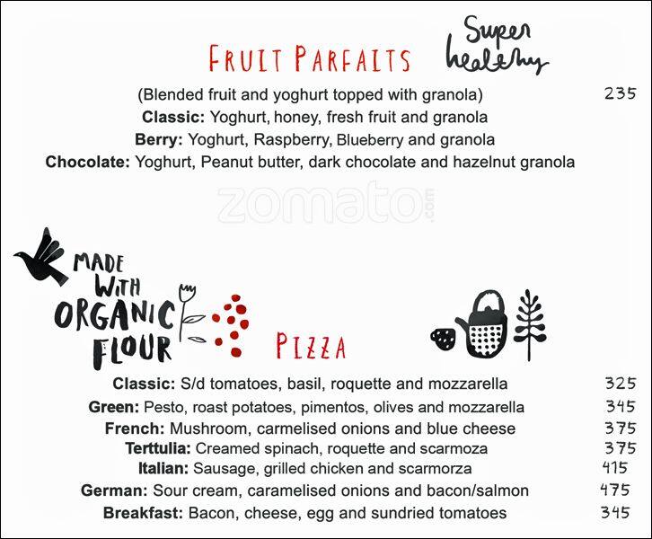 Menu at Barrio, Mumbai, Panch Marg