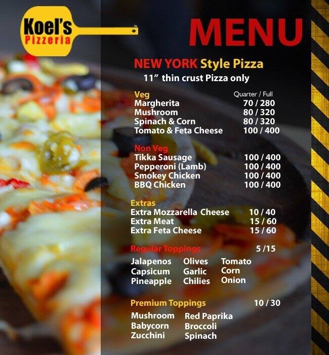 Koel's Pizzeria Menu, Menu for Koel's Pizzeria, Hennur, Bangalore - Zomato