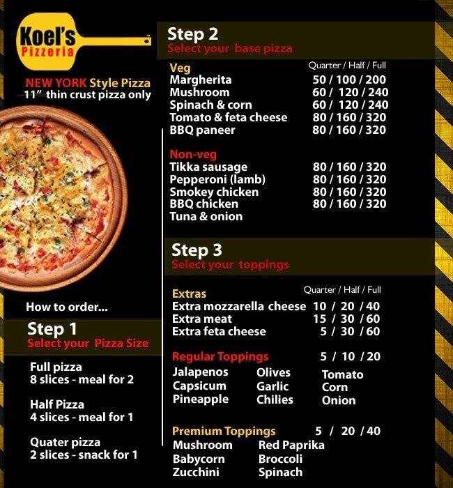 Koel's Pizzeria Menu, Menu for Koel's Pizzeria, Hennur, Bangalore - Zomato