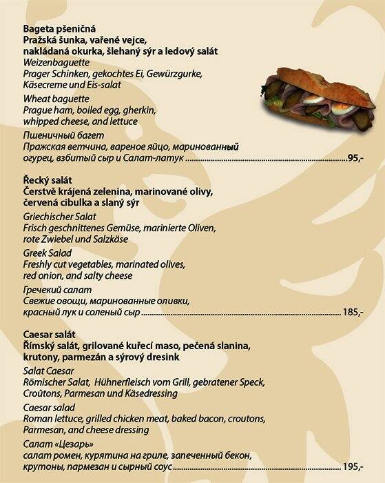 Menu at Grand Café - Grand Hotel Ambassador cafe, Karlovy Vary