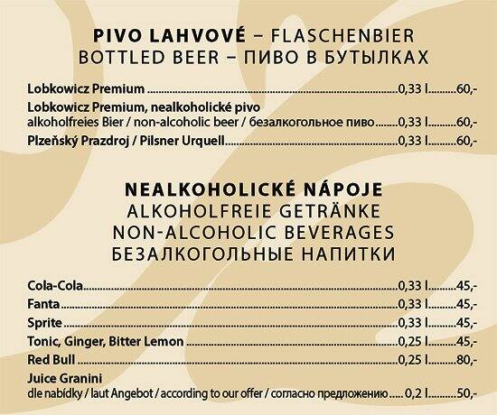 Menu at Grand Café - Grand Hotel Ambassador cafe, Karlovy Vary