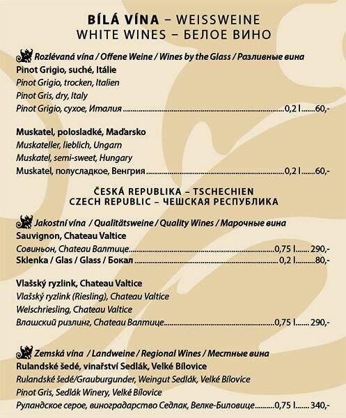 Menu at Grand Café - Grand Hotel Ambassador cafe, Karlovy Vary