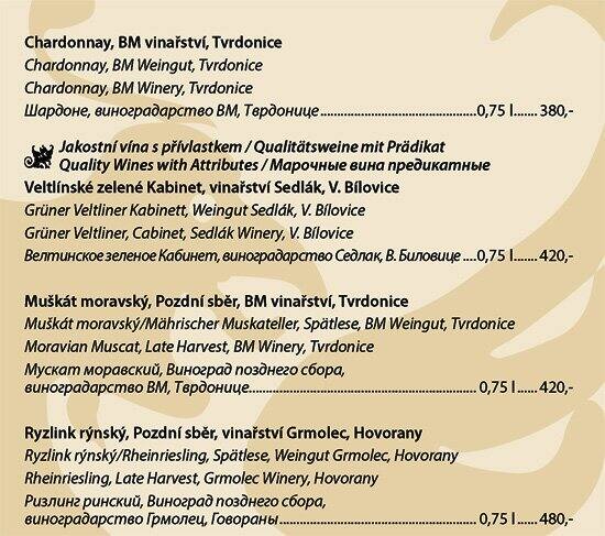 Menu at Grand Café - Grand Hotel Ambassador cafe, Karlovy Vary