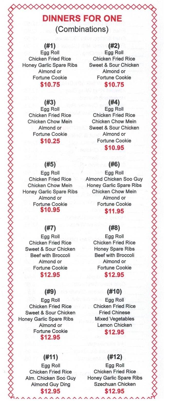 Menu at Hing Wing Restaurant, Dartmouth