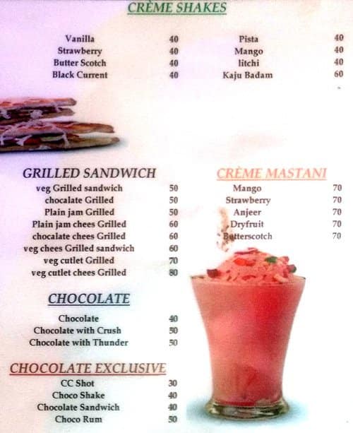Menu at Cafe Nine, Navi Mumbai, Shop No