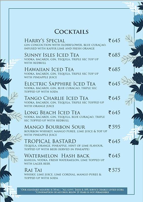 Menu of The Sky High, Khel Gaon Marg, New Delhi
