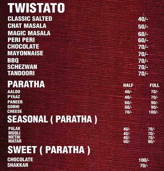 Menu at The Garage Kitchen, Varanasi