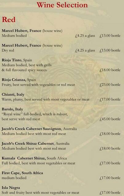 Menu at The Queen of Sheba Restaurant, London, 12 Fortess Rd