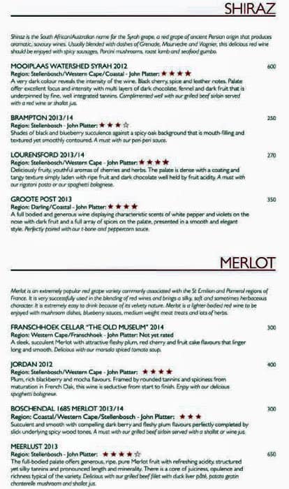 Menu at Vivace Restaurant & Show Kitchen, Sandton, Corner Rivonia Road