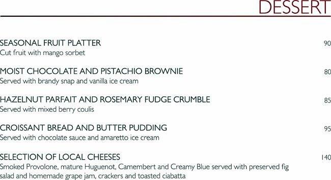 Menu at Vivace Restaurant & Show Kitchen, Sandton, Corner Rivonia Road