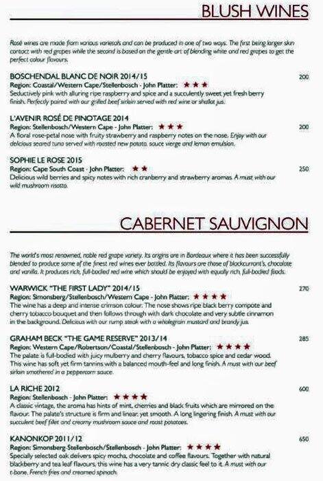 Menu at Vivace Restaurant & Show Kitchen, Sandton, Corner Rivonia Road