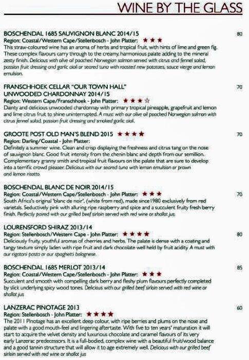 Menu at Vivace Restaurant & Show Kitchen, Sandton, Corner Rivonia Road