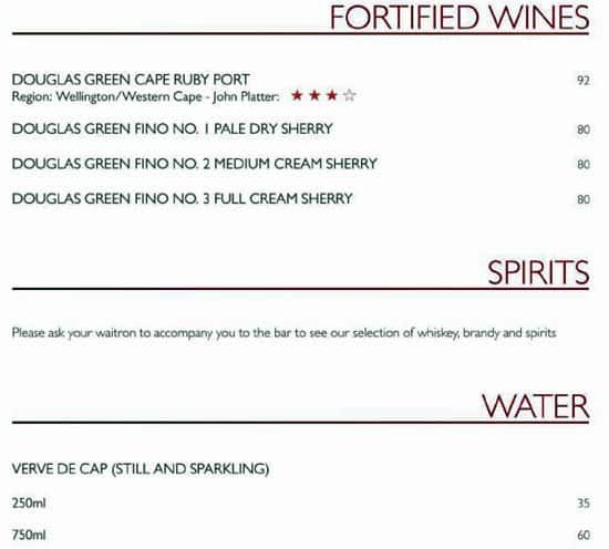 Menu at Vivace Restaurant & Show Kitchen, Sandton, Corner Rivonia Road