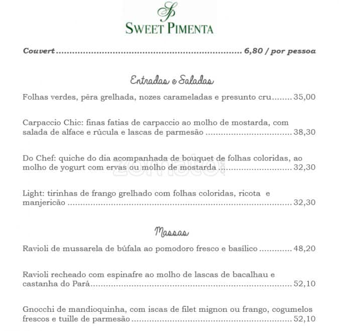 Menu em Sweet Pimenta sobremesas, São Paulo, Av. Brig. Faria Lima