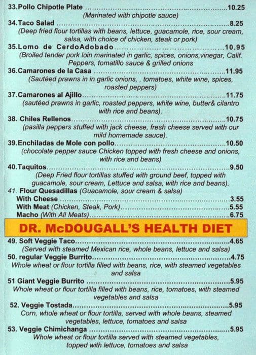 Menu at Gourmet Taco Shop restaurant, Sonoma