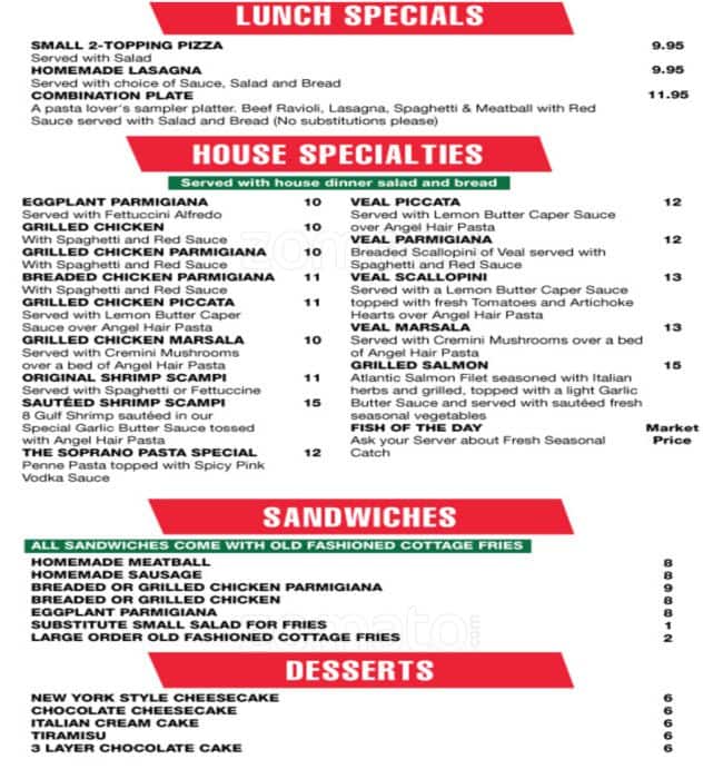 Menu at Campisi's Restaurants | Fort Worth, Fort Worth, Camp Bowie Blvd
