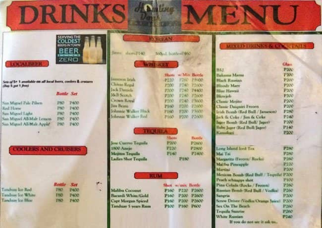 Menu at Cebu HowlingDogs Bar&Grill, Cebu City