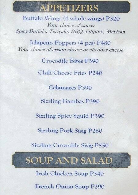 Menu at Cebu HowlingDogs Bar&Grill, Cebu City