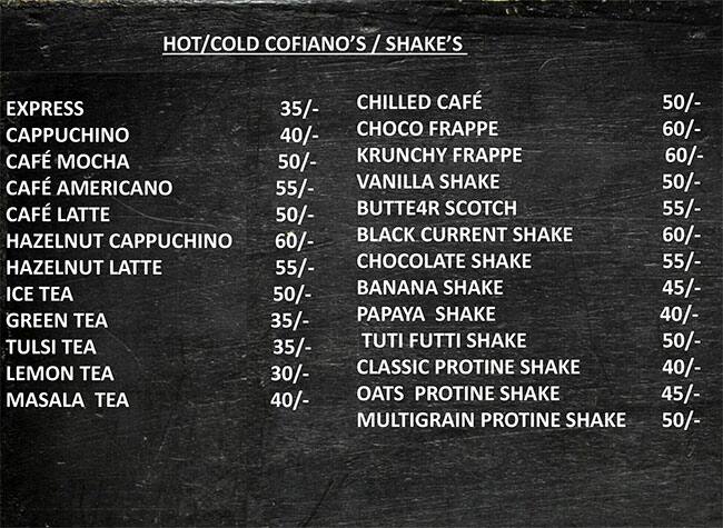 Menu at The Oregano Cafe, Lucknow, A 875