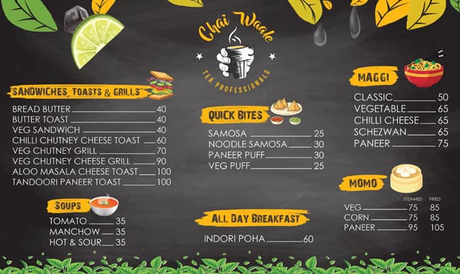 Menu of Chai Waale, Purasavakkam, Chennai