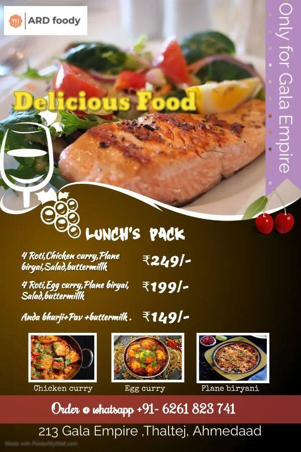 Menu of ARD Foody, Gota, Ahmedabad