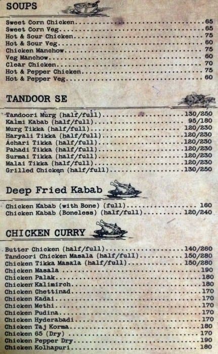 Taj Hotel Menu, Menu for Taj Hotel, Shivajinagar, Bangalore - Zomato