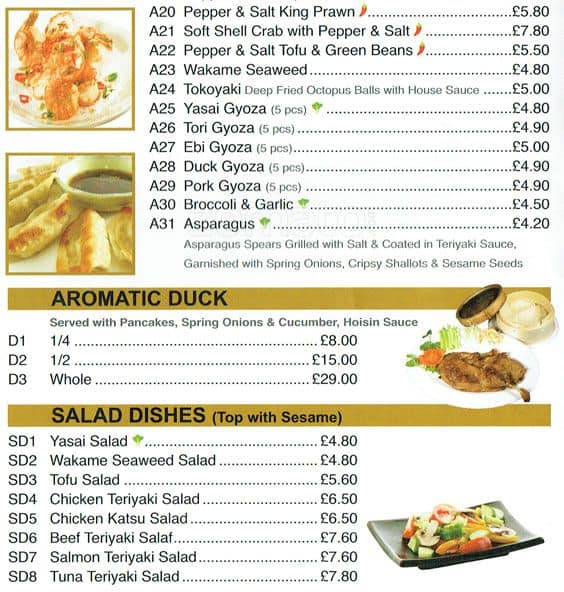 Menu at Ding Dong Sushi restaurant, Upminster