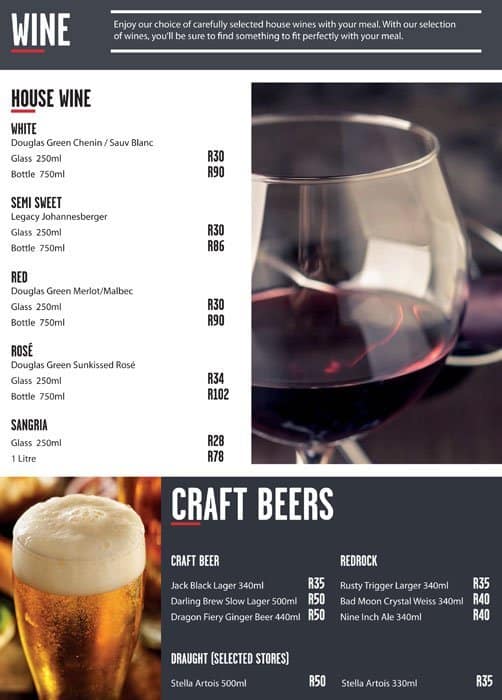 Menu at Piatto Eastgate restaurant, Johannesburg, Eastgate Shopping Centre