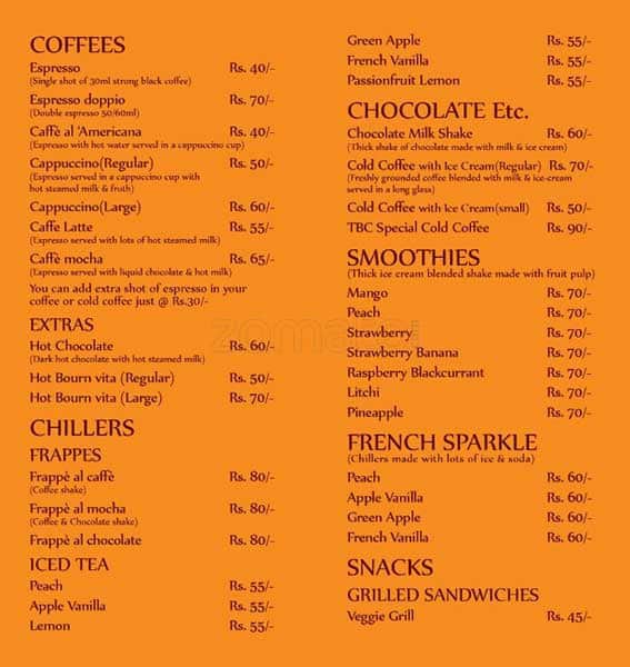 Menu at The Brown Cup, Pune, Shop No-20