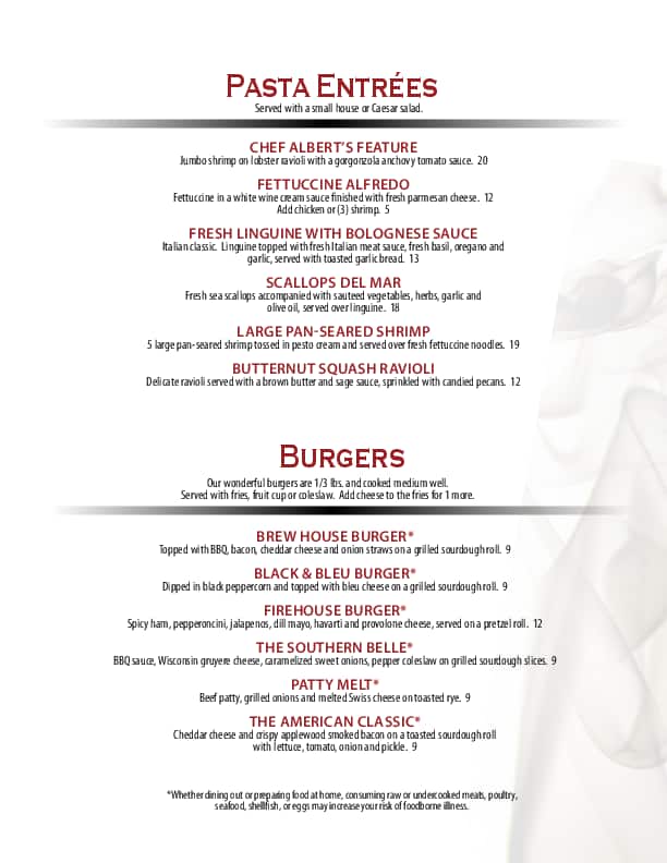 Menu at Amber Grill pub & bar, Stevens Point