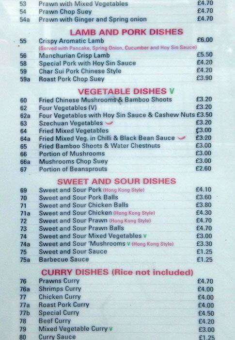 Menu at Rice Bowl fast food, Watford, 238 St Albans Rd