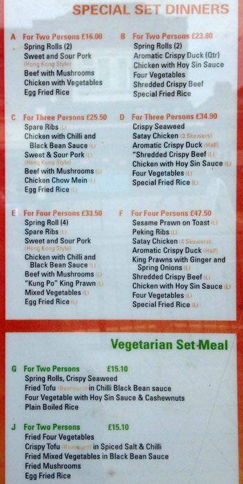 Menu at Rice Bowl fast food, Watford, 238 St Albans Rd