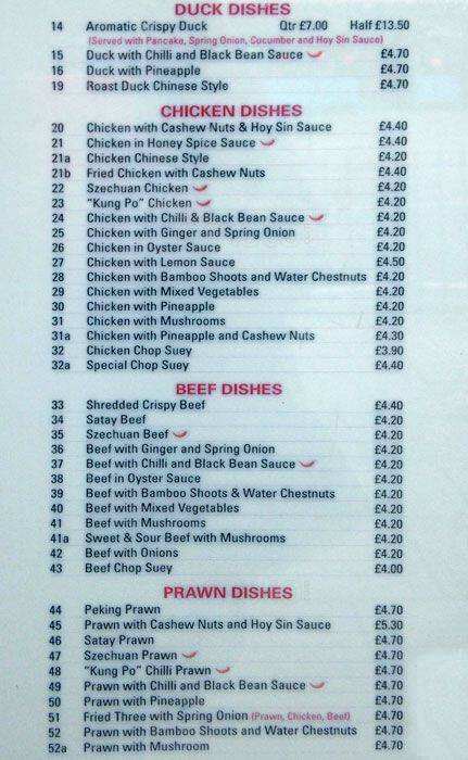 Menu at Rice Bowl fast food, Watford, 238 St Albans Rd