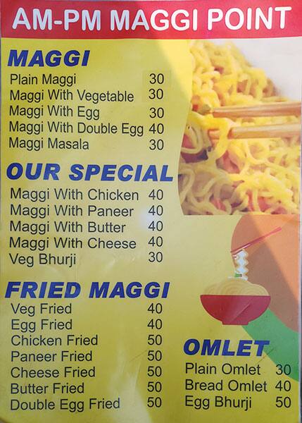 Menu at AM-PM MAGGI POINT, Hyderabad