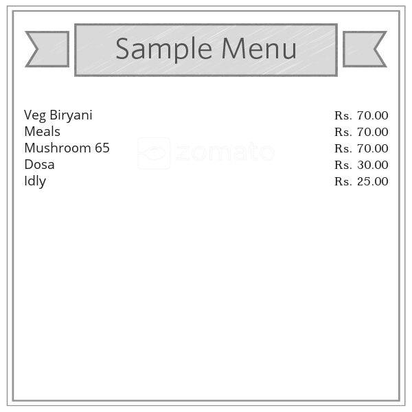 Menu of Sri Arya Bhavan, Kosapet, Vellore