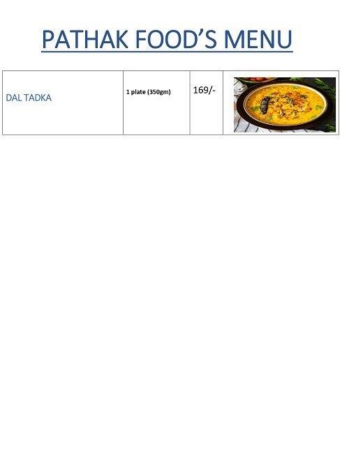 Menu at Pathak's Foods, Kota