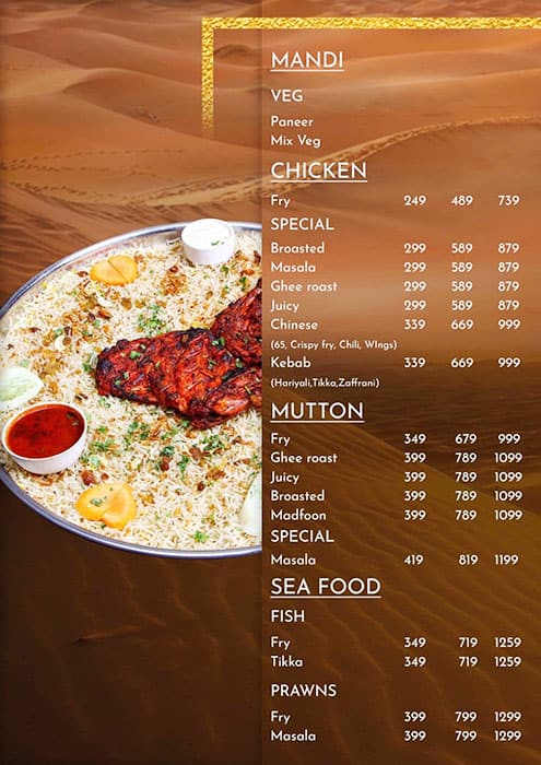 Menu of Hungry Habibi, Gandipet, Hyderabad