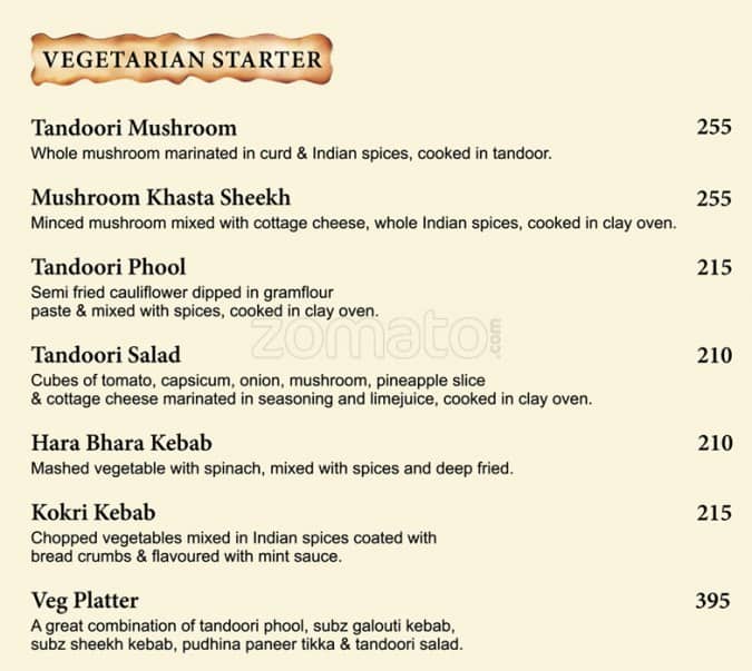 Menu at Caravan Serai, Mumbai, Off Oshiwara