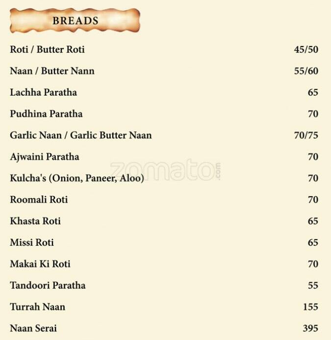 Menu at Caravan Serai, Mumbai, Off Oshiwara