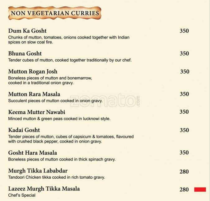 Menu at Caravan Serai, Mumbai, Off Oshiwara