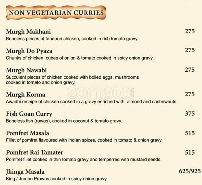 Menu at Caravan Serai, Mumbai, Off Oshiwara