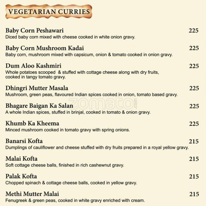 Menu at Caravan Serai, Mumbai, Off Oshiwara