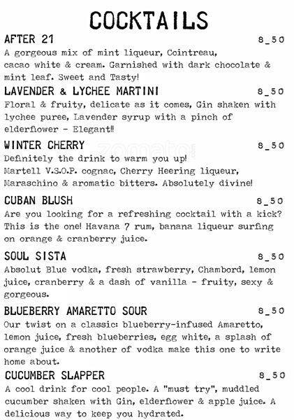 Menu at 21 Soho pizzeria, London