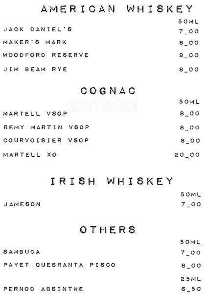 Menu at 21 Soho pizzeria, London