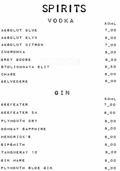 Menu at 21 Soho pizzeria, London